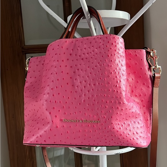 Bags | Dooney Bourke Pink Ostrich Large Barlow | Poshmark